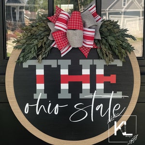 Ohio State Door Hanger | Ohio State Buckeyes | Ohio State Wreath ...