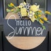 Hello Summer Door Hanger Lemon Front Door Decor Lemon Door - Etsy