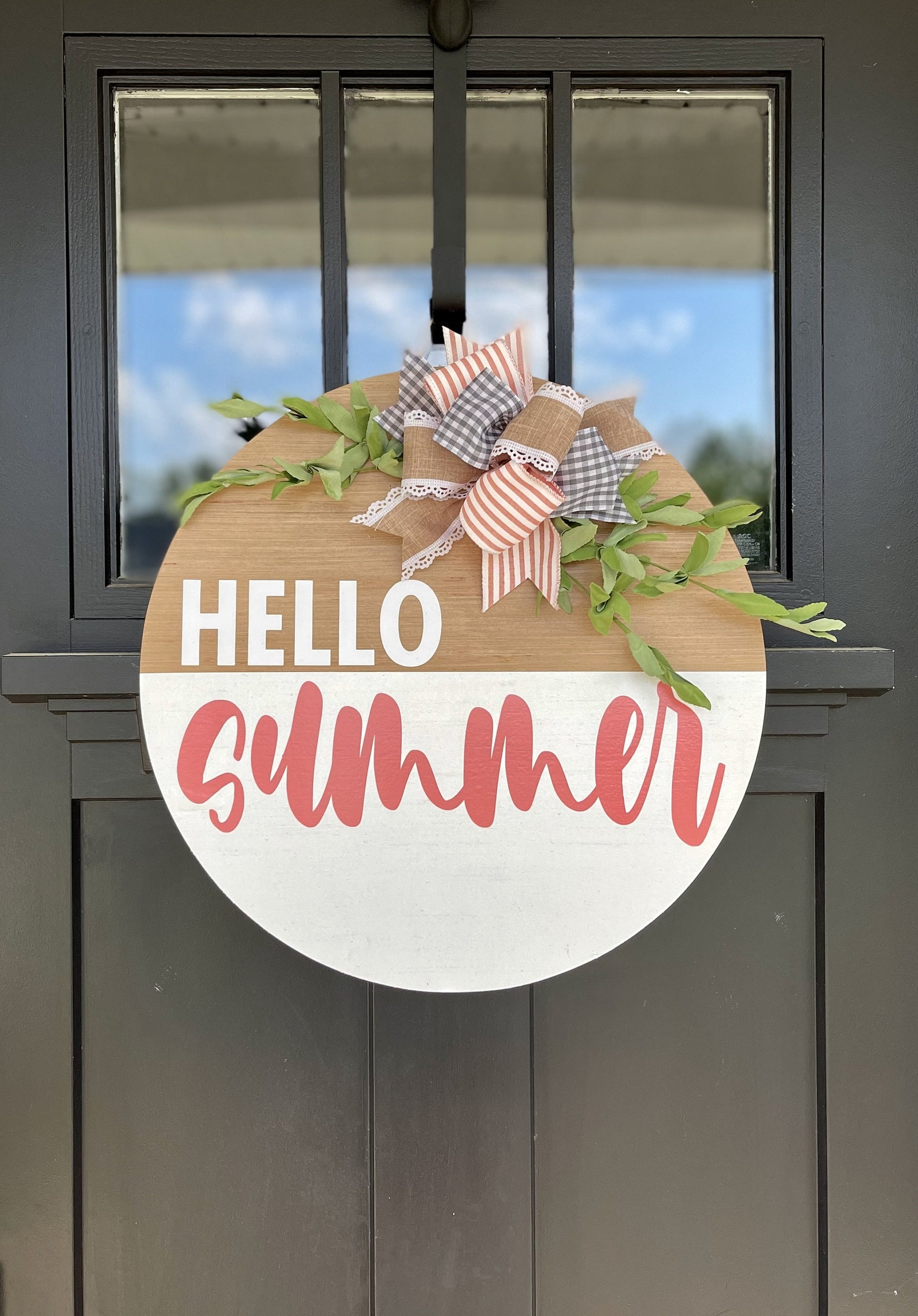 Hello Summer Door Hanger Front Door Decor Summer Door Sign - Etsy