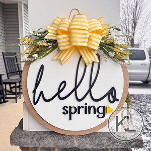 Hello Spring Door Hanger | Front Door Decor | Spring Door Sign | Spring ...