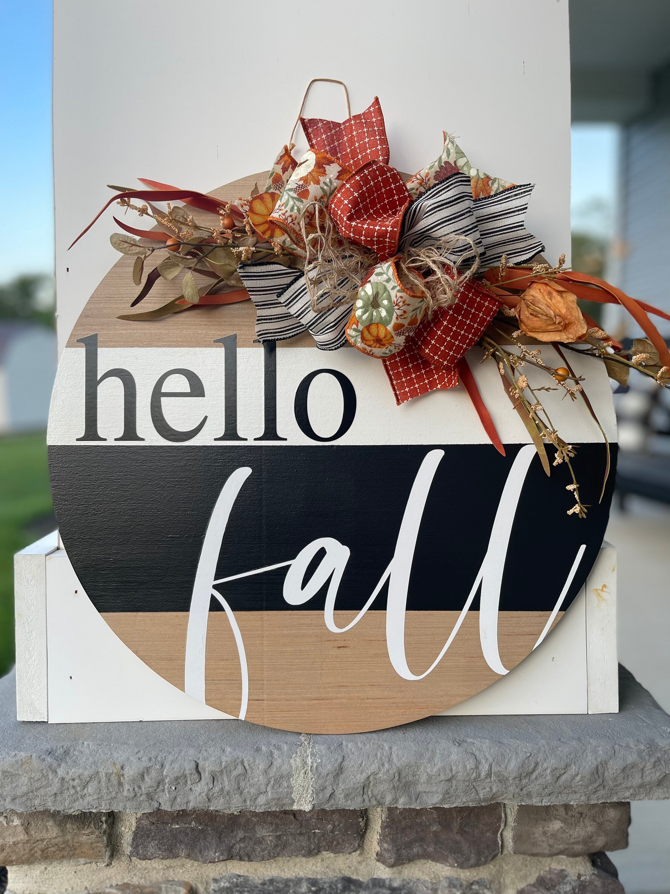 Hello Fall Door Hanger Fall Decor Front Door Decor Fall - Etsy