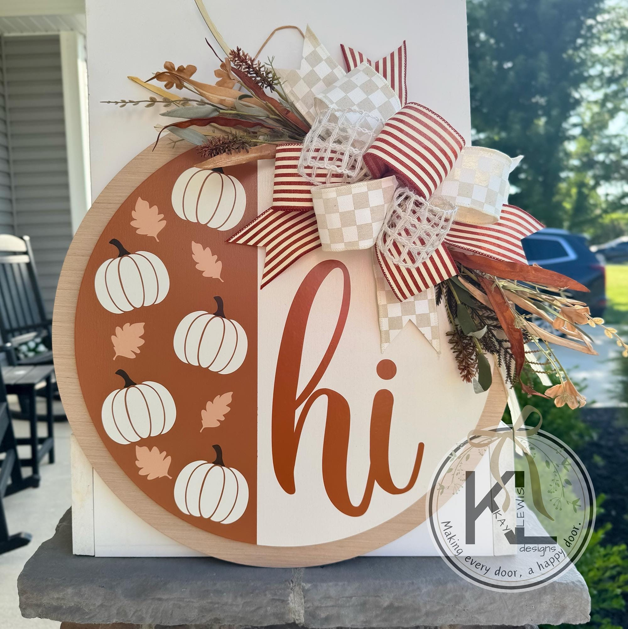 Fall Front Door Decor | Hello Pumpkin | Fall Wreath | Fall Door Hanger ...