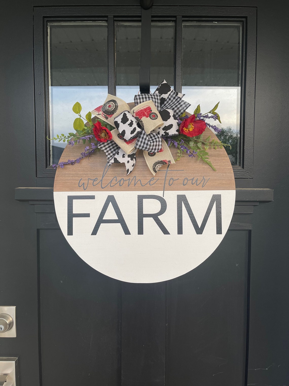 Farm Door Hanger | Welcome Front Door Decor | Farmhouse Door Sign ...
