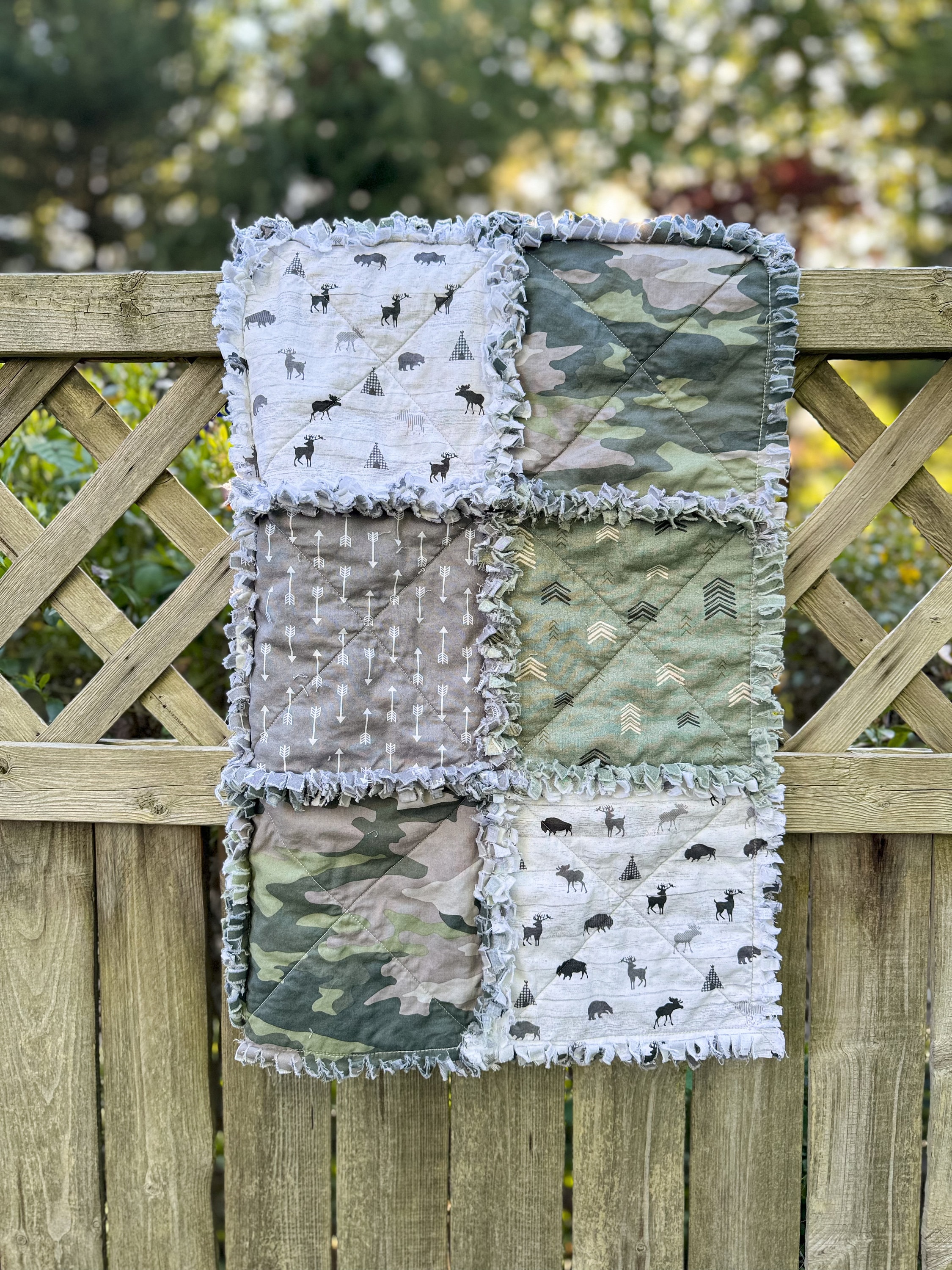 Baby Boy Camo Woodland Rag Quilt, Baby Boy Rag Quilt, Woodland Quilt ...
