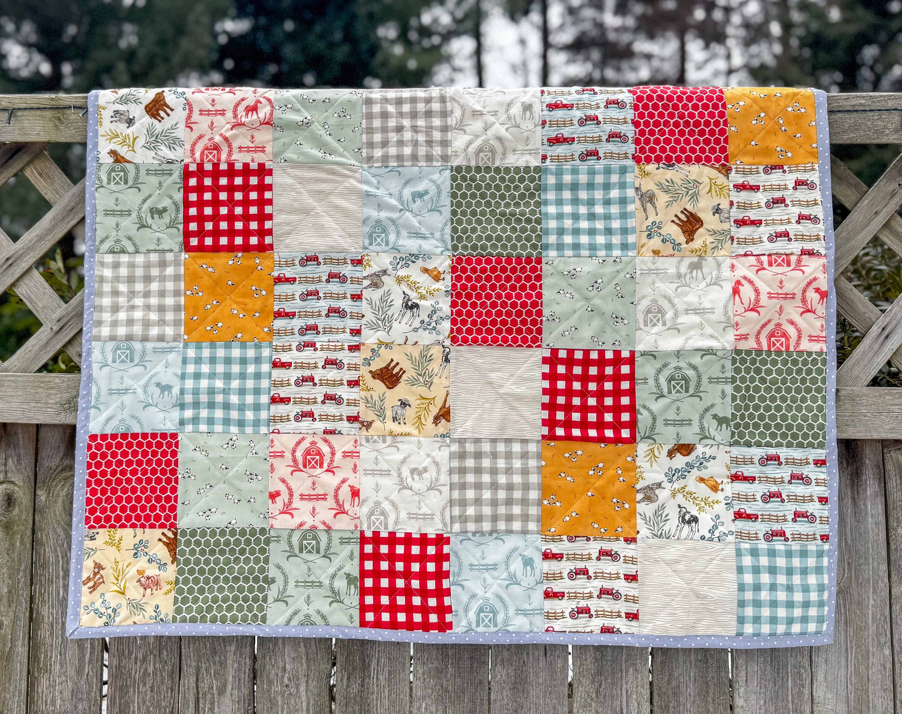 Baby Boy Farm Patchwork Quilt, Baby Farm Patchwork Quilt. Farm ...