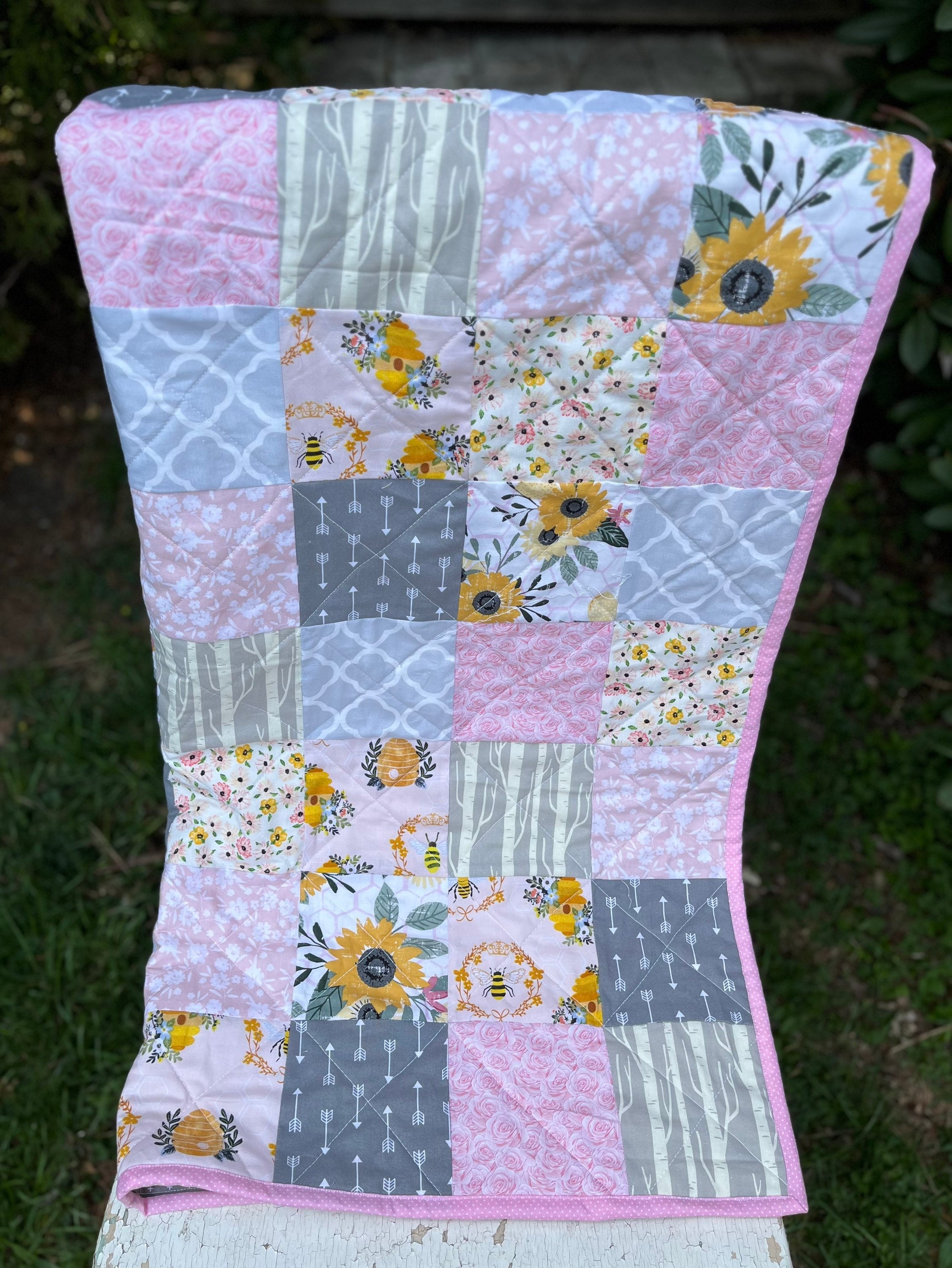 Modern Baby Girl Sunflower Patchwork Quilt Baby Girl - Etsy