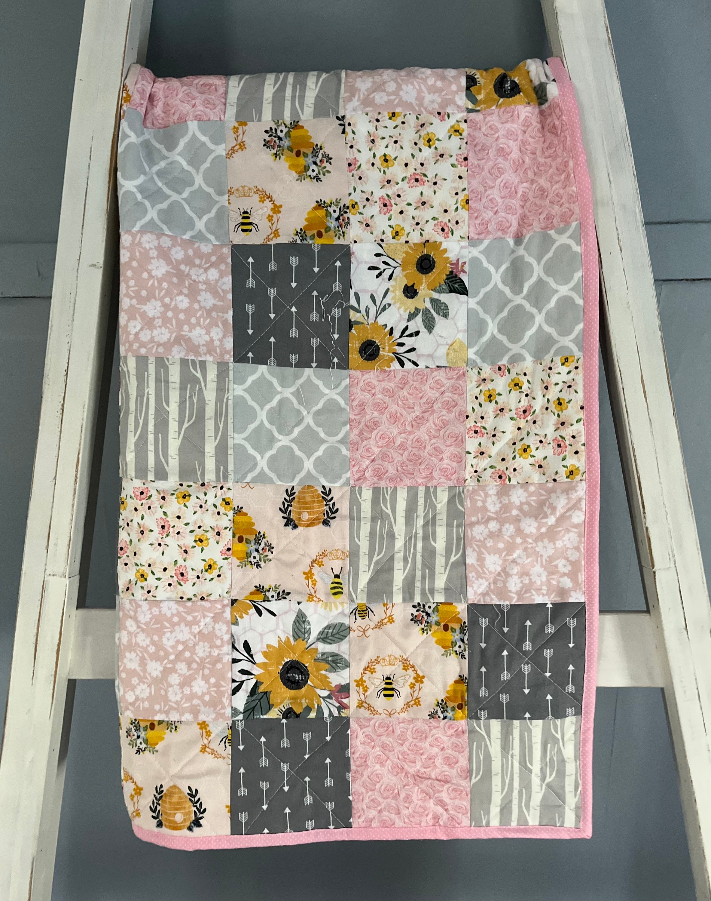 Modern Baby Girl Sunflower Patchwork Quilt Baby Girl - Etsy