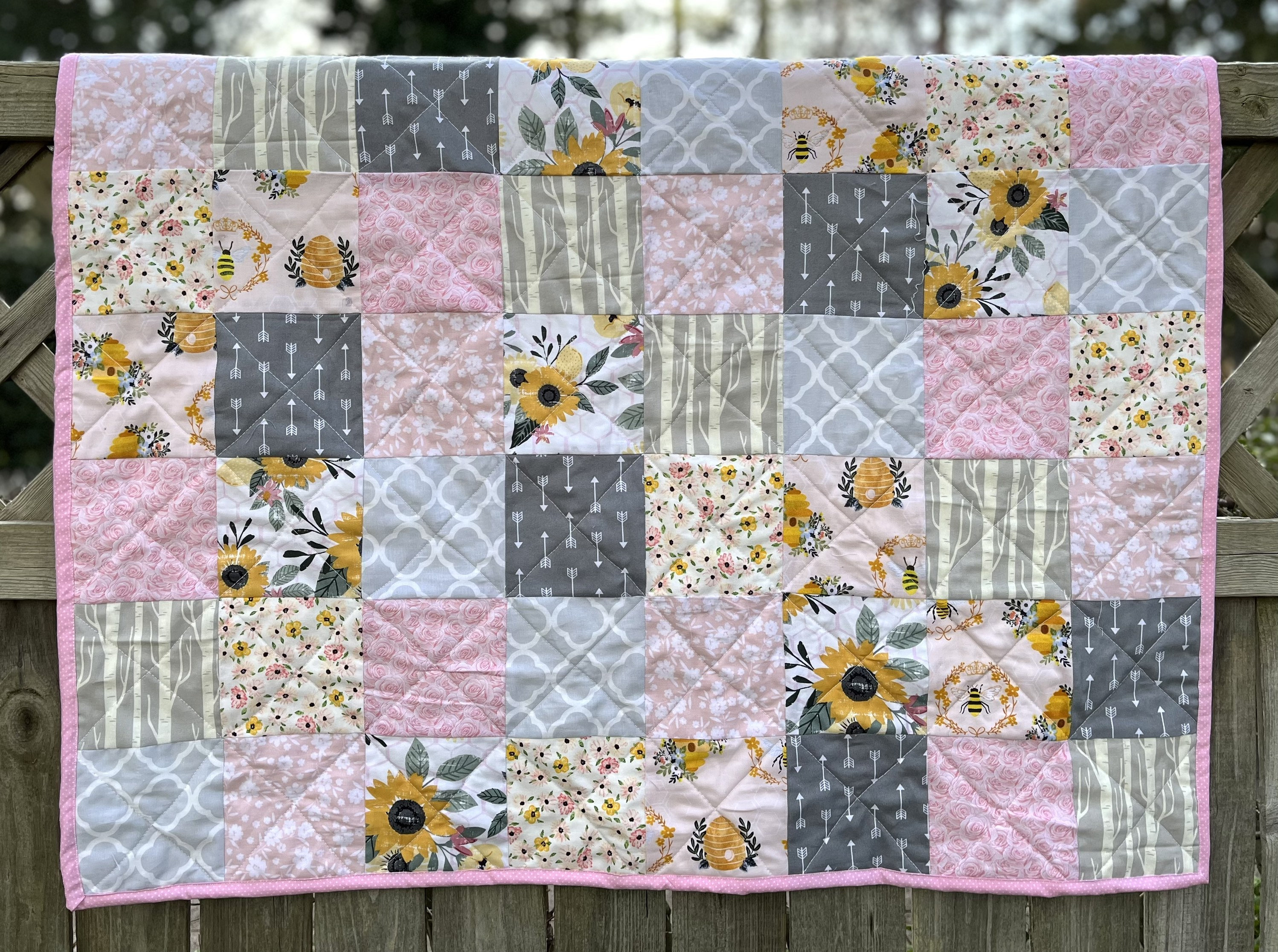 Modern Baby Girl Sunflower Patchwork Quilt Baby Girl - Etsy