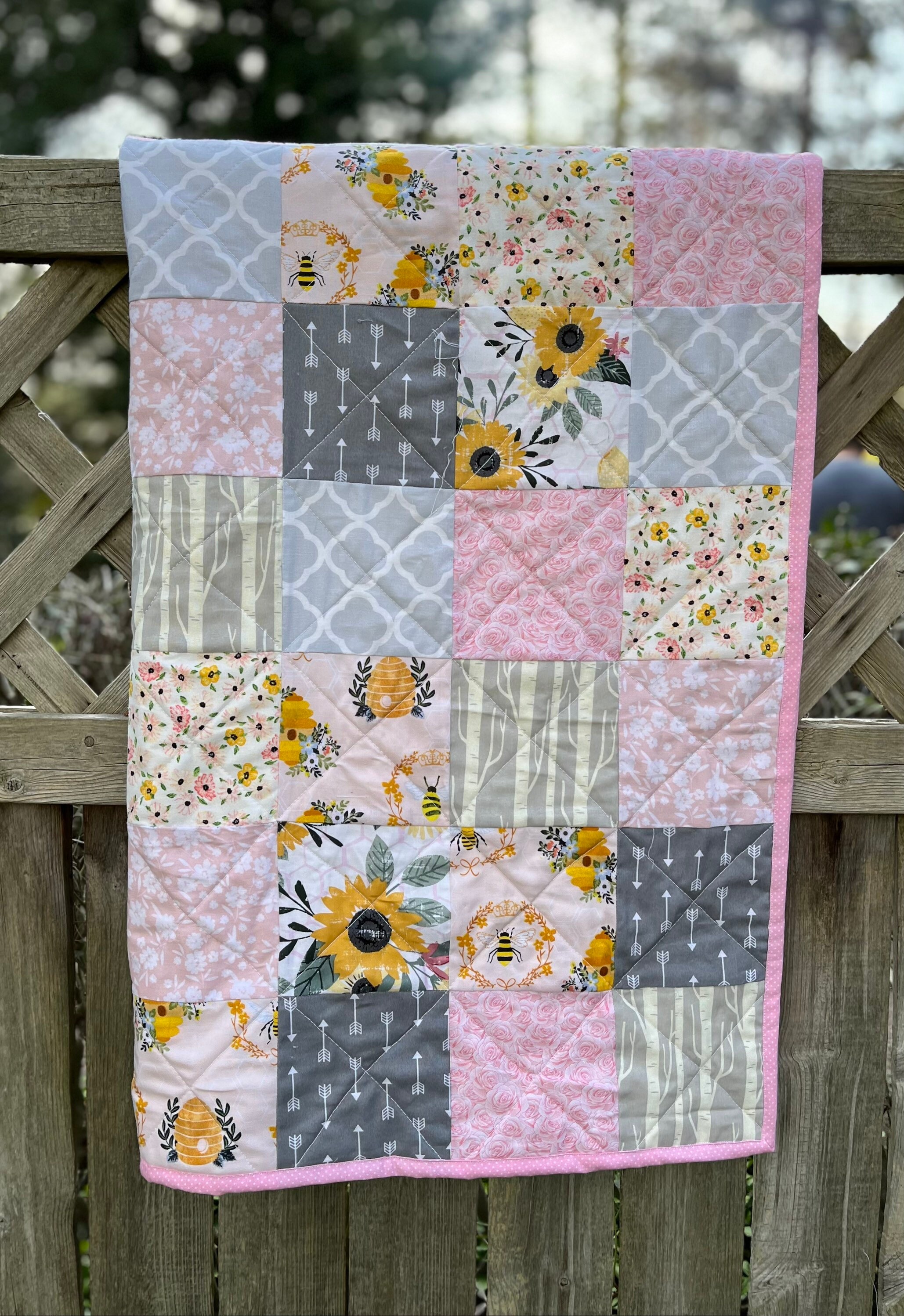 Modern Baby Girl Sunflower Patchwork Quilt Baby Girl - Etsy