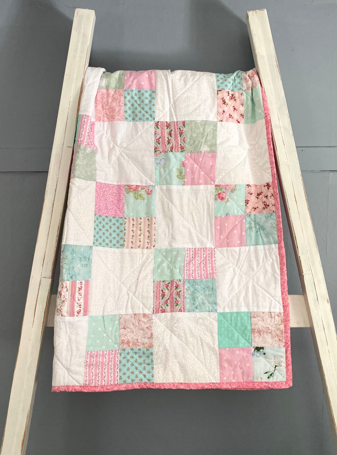 Shabby Chic Baby Girl Patchwork Quilt - Etsy