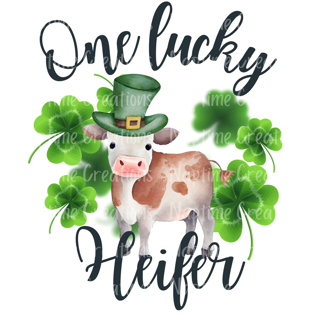 Lucky Heifer PNG Instant Digital Download, Cow St Patricks Day PNG for ...