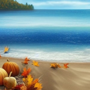 8 Fall Beach Picture Backgrounds for Zoom, Skype, Google Meet ...