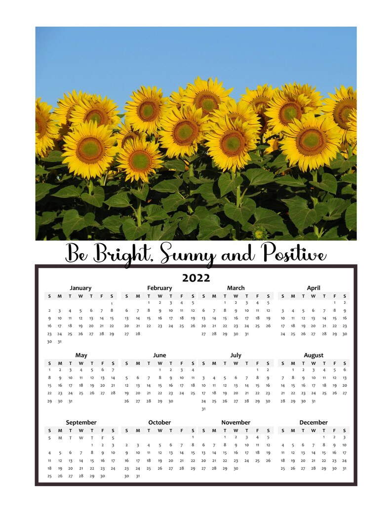 2022 Printable Calendar Year At a glance 2022 Sunflower Etsy Hong Kong 2022-printable-calendar-year-at-a-glance-2022-sunflower-etsy-hong-kong