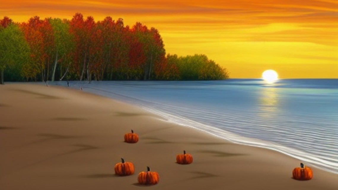 8 Fall Beach Picture Backgrounds for Zoom, Skype, Google Meet ...