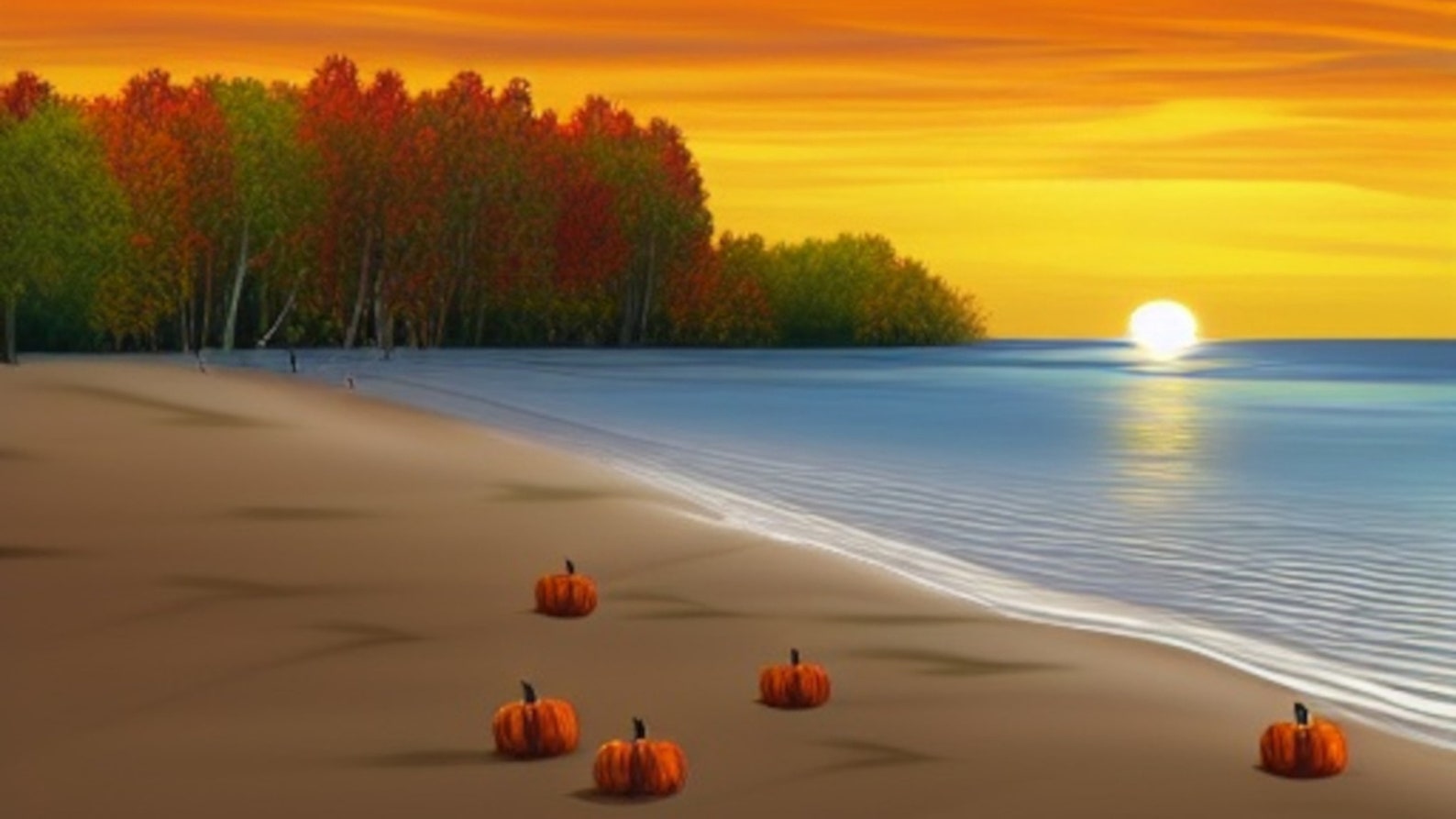 8 Fall Beach Picture Backgrounds for Zoom, Skype, Google Meet ...