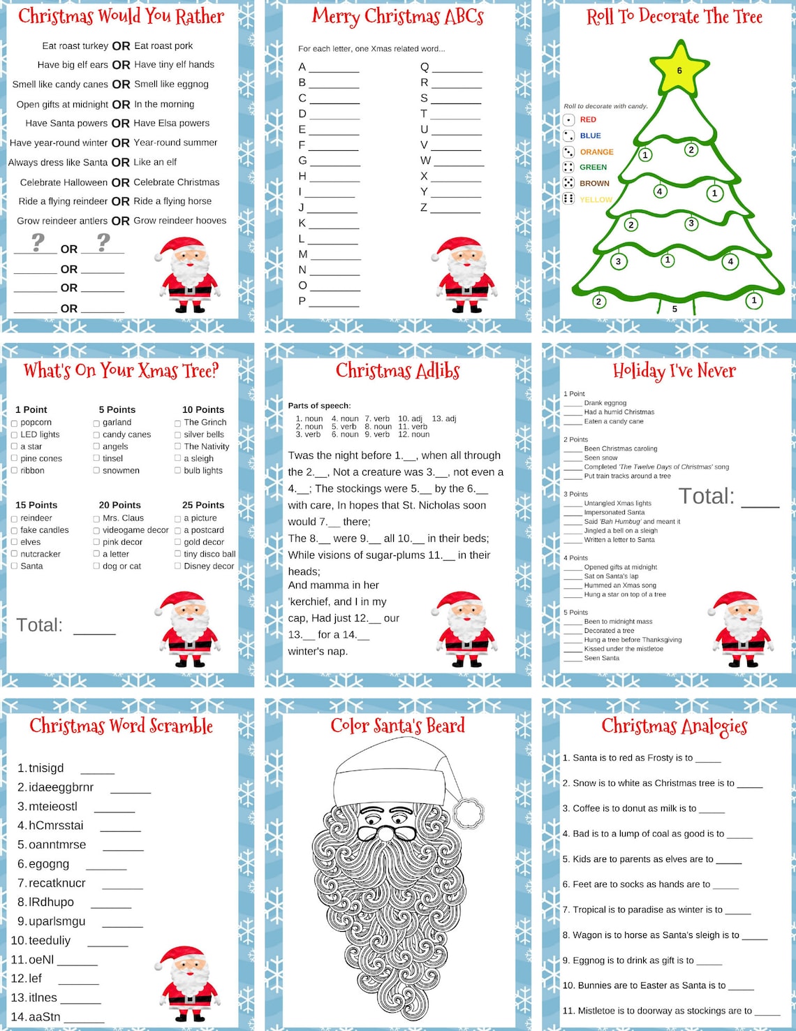 Christmas Activity Pack for Kids - Etsy