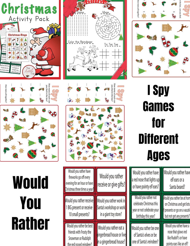 Christmas Activity Pack for Kids - Etsy