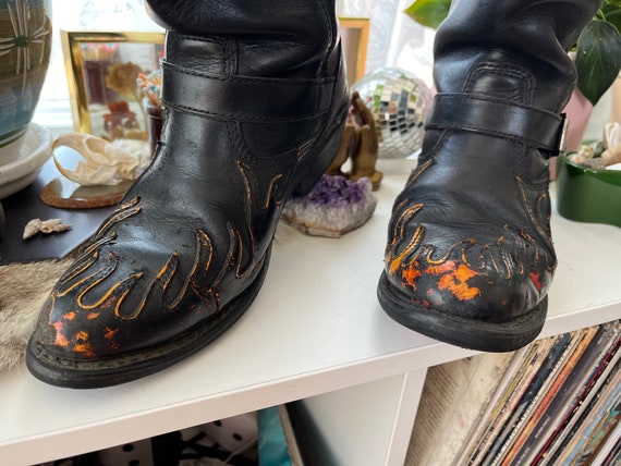 vintage Harley davidson flame cowboy boots - Gem
