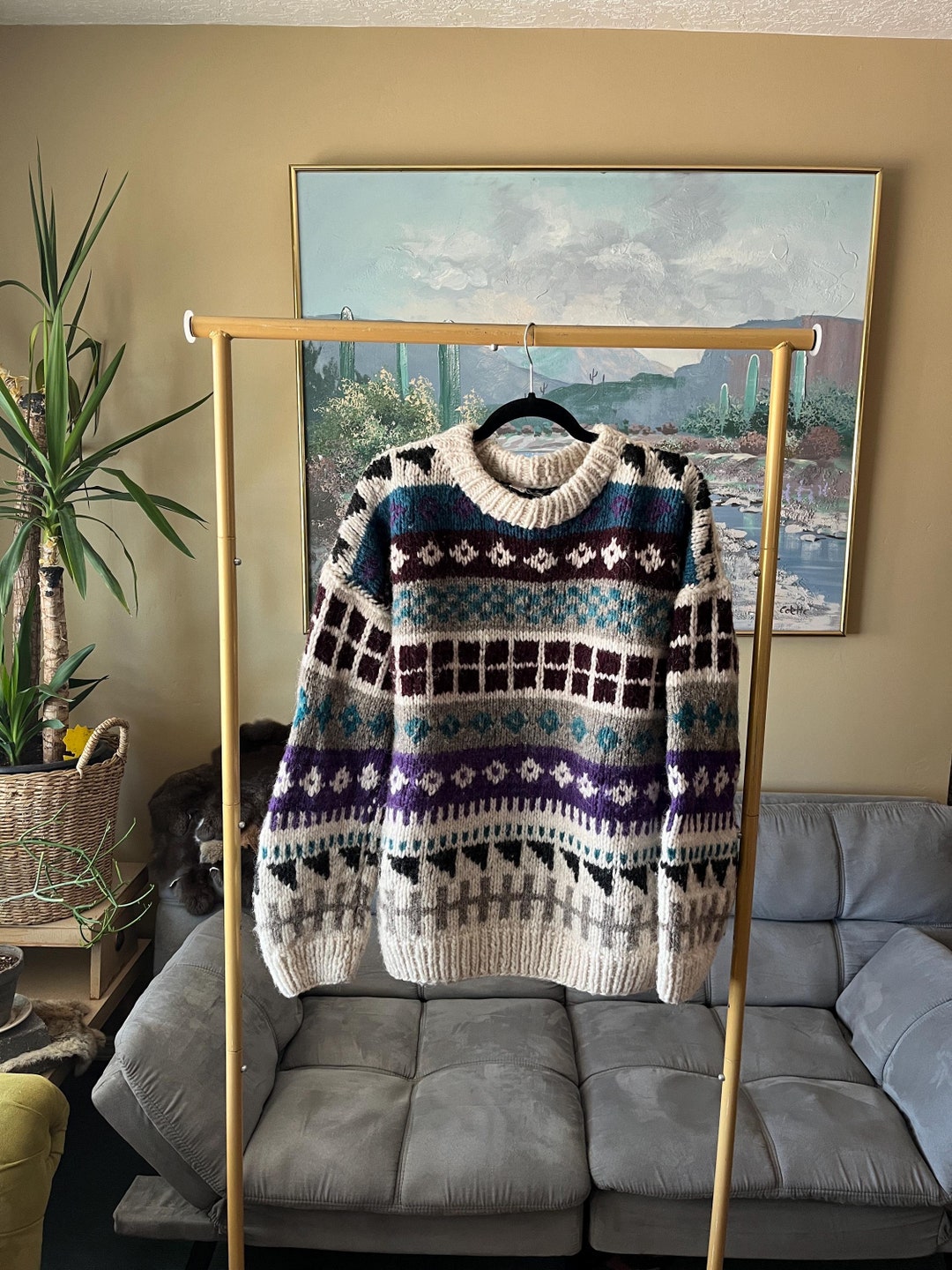 Vintage Wool Sweater Made in Ecuador - Etsy