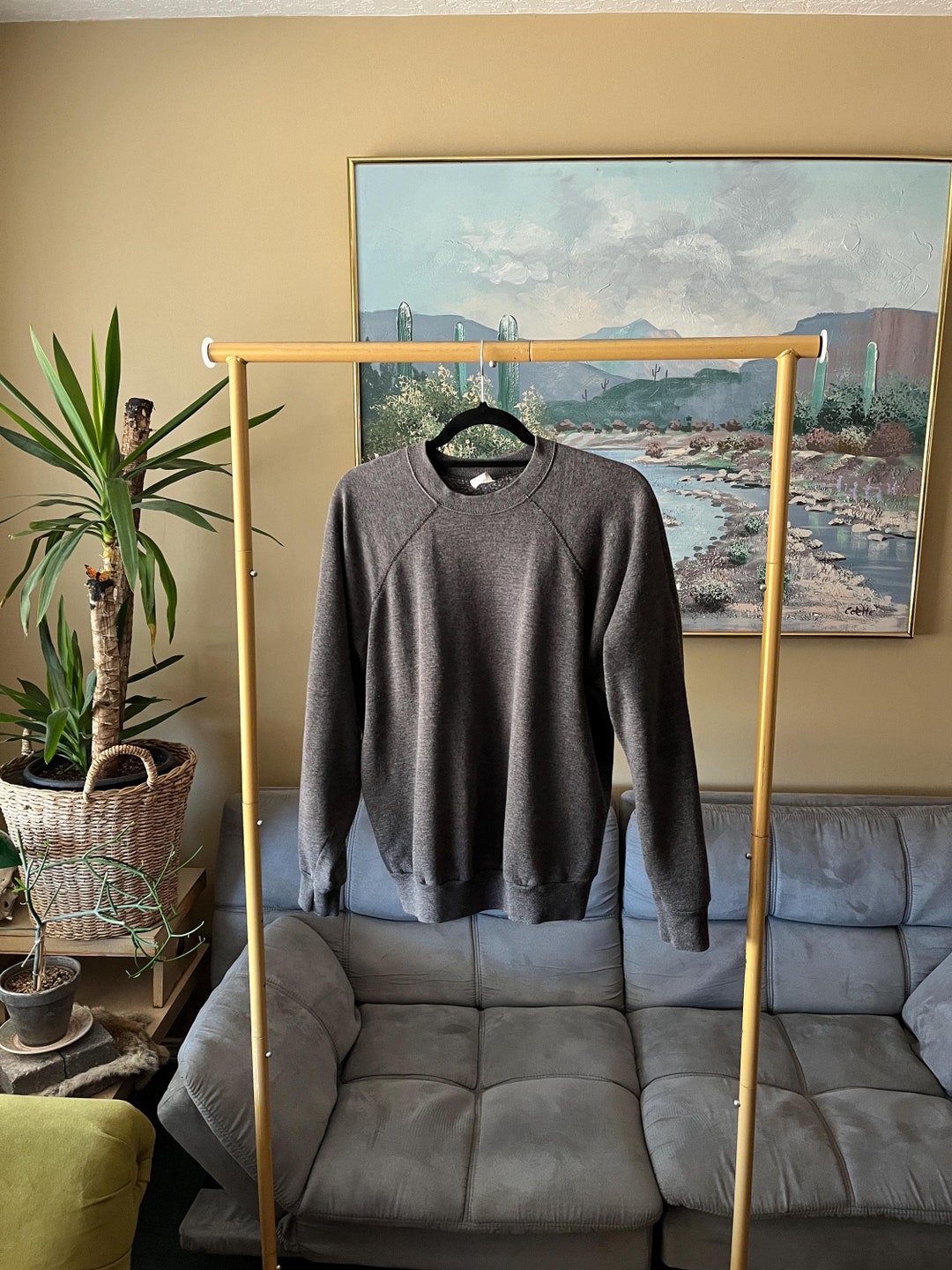 Vintage 1990s Tultex Grey Raglan Sweater Made in Usa - Etsy