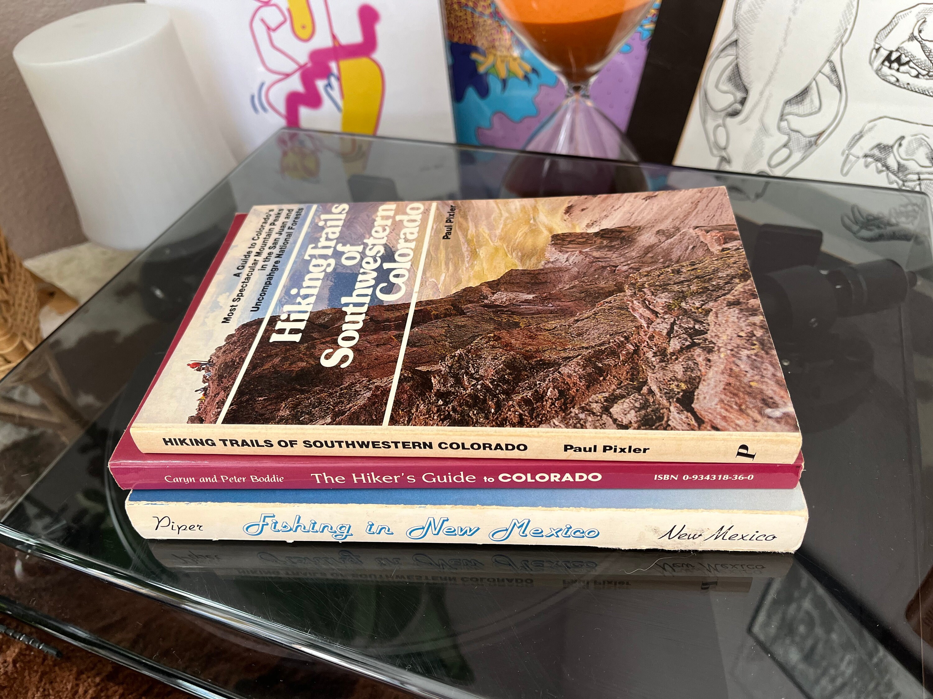 Vintage Book Stack Adventure Outdoor Colorado New Mexico Hiking Fishing ...
