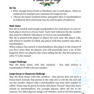 Christmas Dice Game, Printable Hot Cocoa Game - Etsy