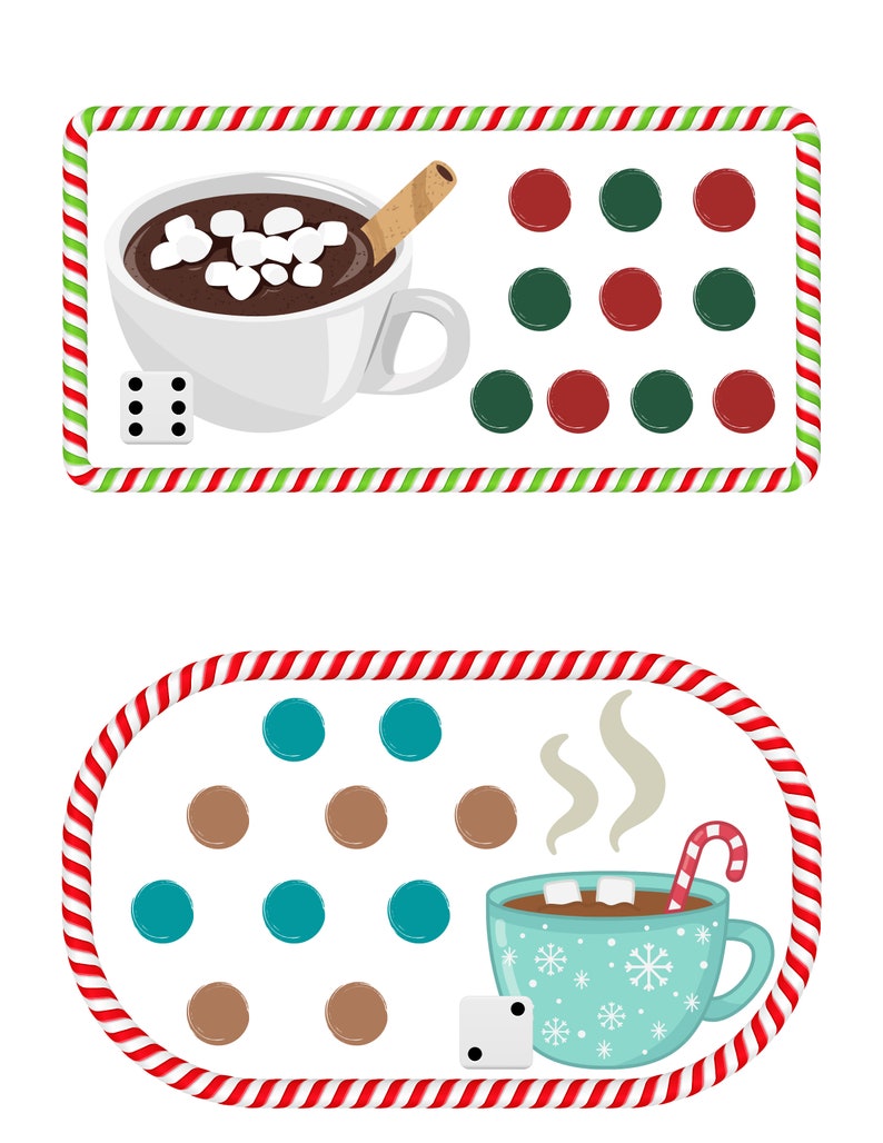 Christmas Dice Game, Printable Hot Cocoa Game - Etsy