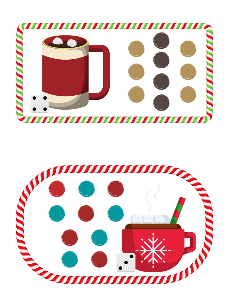 Christmas Dice Game, Printable Hot Cocoa Game - Etsy
