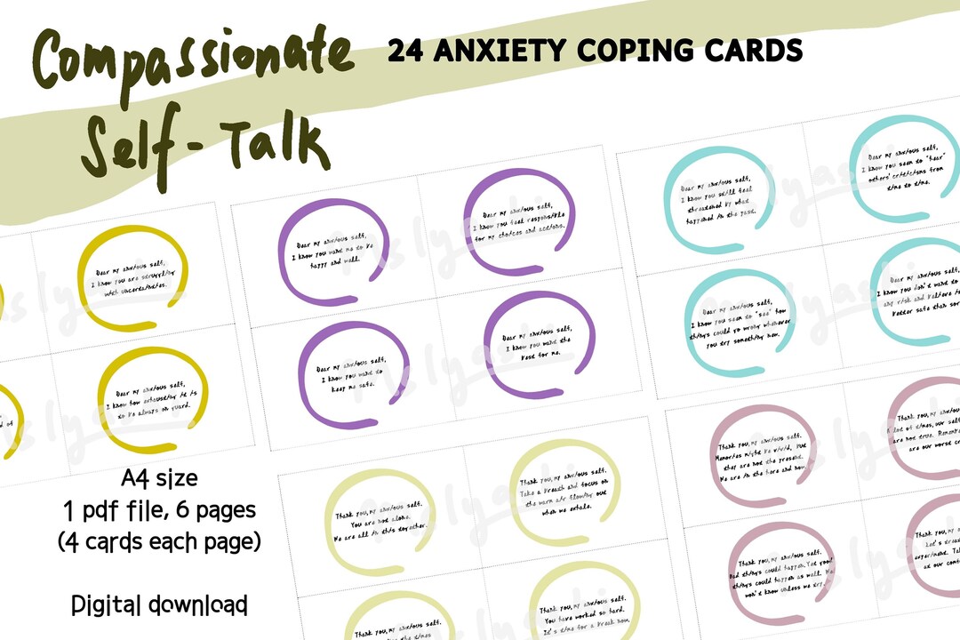24 Anxiety Coping Cards Printable/ Coping Cards Digital - Etsy Australia