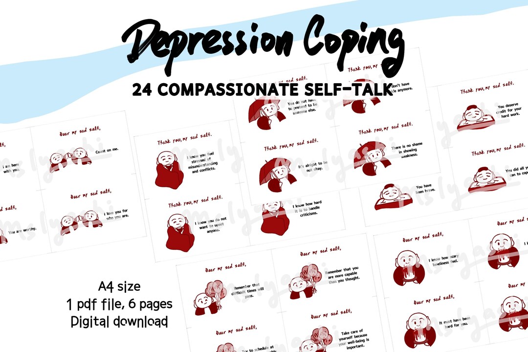24 Depression Coping Cards Printable/ Coping Cards Digital Download ...