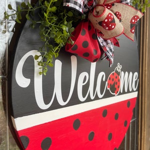 Ladybug Door Hanger, Spring Door Hanger, Ladybug Wreath, Ladybug Decor ...