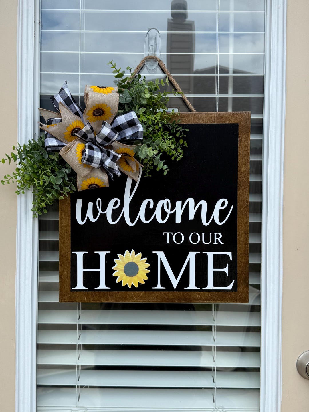 Sunflower Front Door Decor, Welcome Sign, Spring Front Door Sign ...