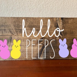 Easter Wood Sign, Hello Peeps Sign, Easter Wreath, Easter Decor, Hello ...