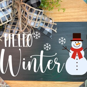 Winter Front Door Decor, Winter Door Hanger, Hello Winter Sign, Front ...