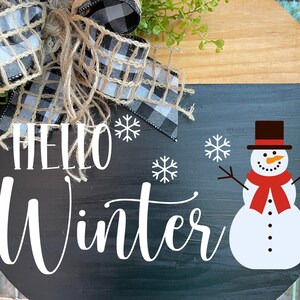 Winter Front Door Decor, Winter Door Hanger, Hello Winter Sign, Front ...