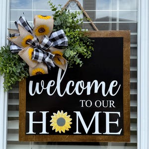 Sunflower Front Door Decor, Welcome Sign, Spring Front Door Sign ...
