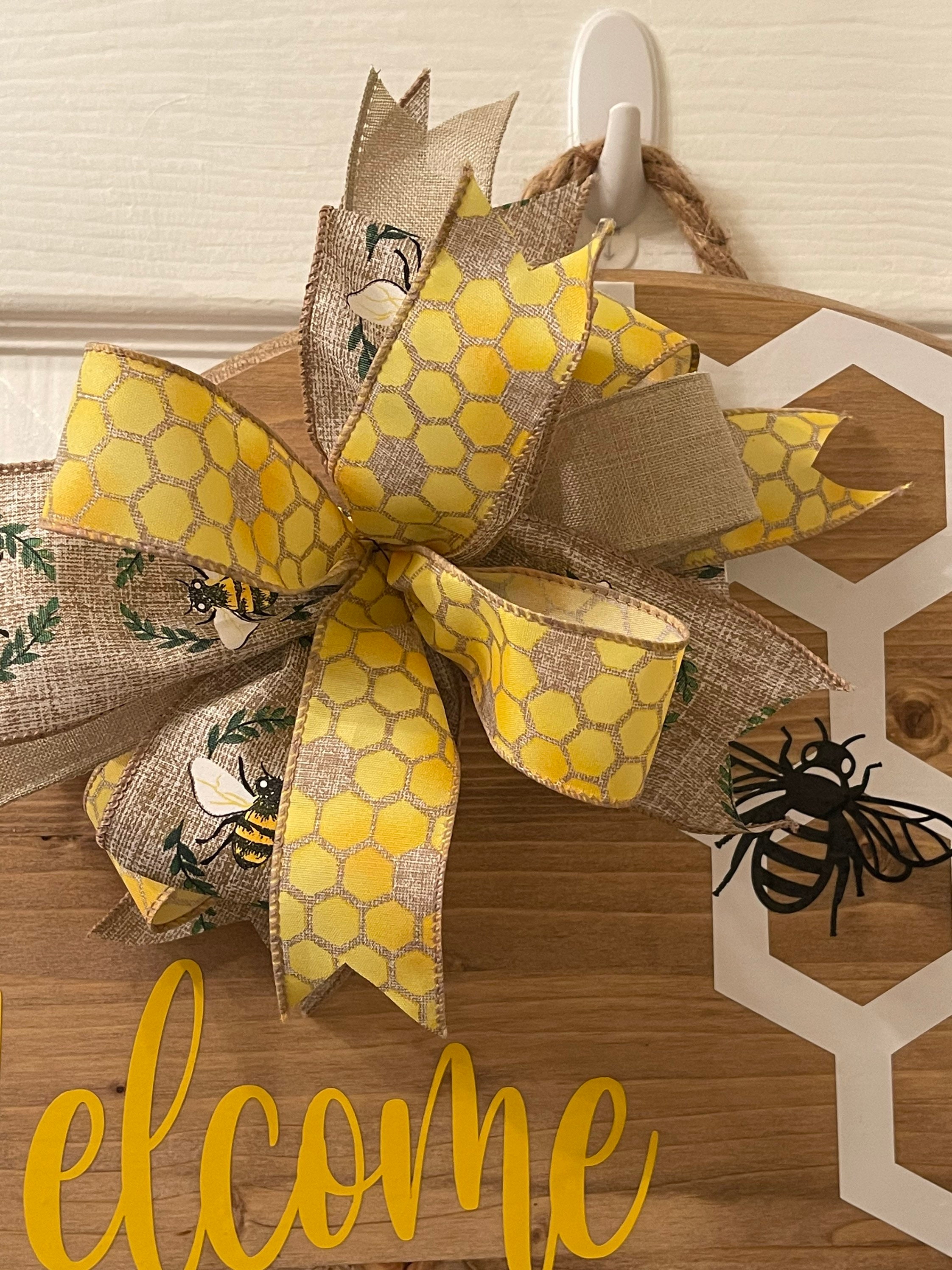 Front Door Decor, Bee Door Hanger, Welcome to Our Hive, Spring Door ...