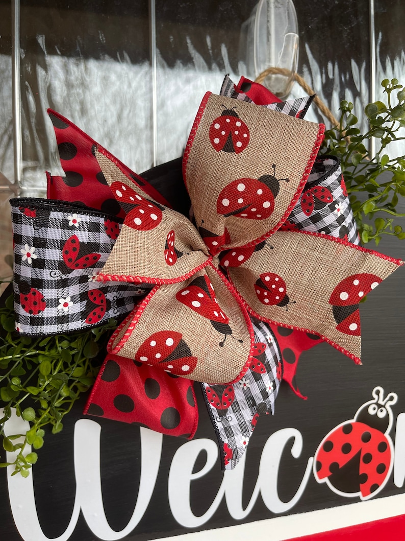 Ladybug Door Hanger Spring Door Hanger Ladybug Wreath - Etsy