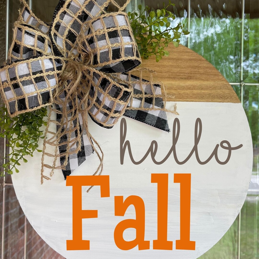 Front Door Decor, Hello Fall Sign, Hello Pumpkin, Fall Decor, Fall Door ...