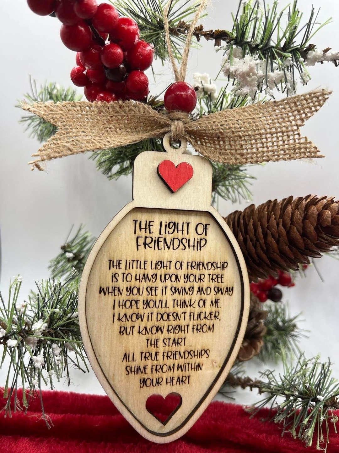 Friendship Ornament: Light Bulb, Heart Accent, Keepsake Gift - Etsy