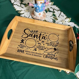 Santa Tray| Christmas Eve Milk & Cookies -gift for Children-santa ...