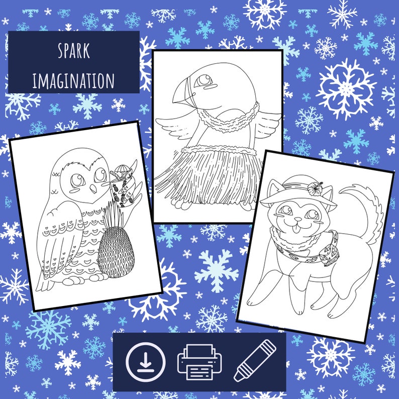 Arctic Animals Coloring Pages, Printable Coloring Book, Winter Coloring ...