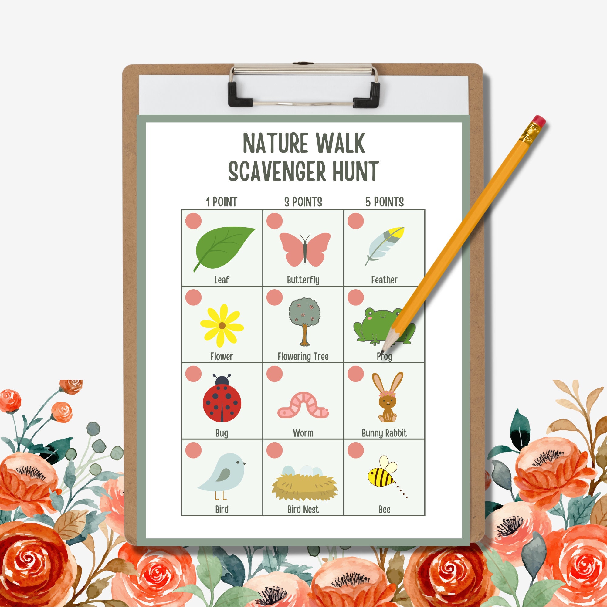 Spring Scavenger Hunt Printable Game, Spring Party Game, Party Favor ...