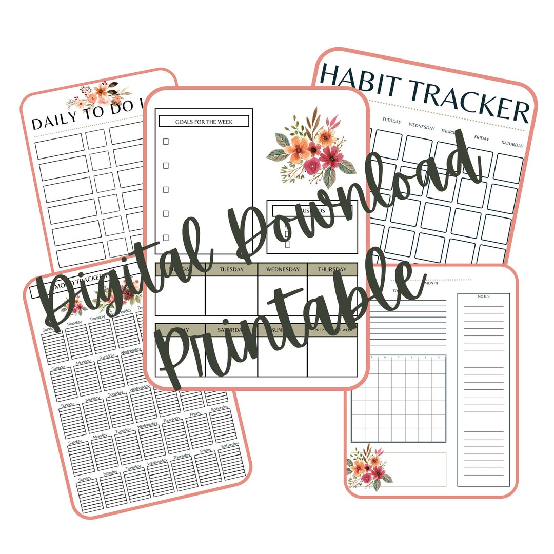 2023 Printable Planner Pages Digital Planner Mood Tracker - Etsy