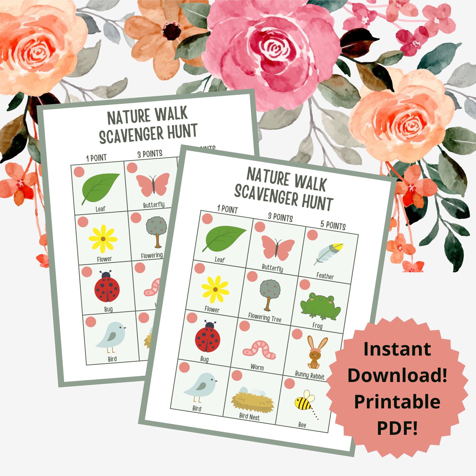 Spring Scavenger Hunt Printable Game, Spring Party Game, Party Favor ...