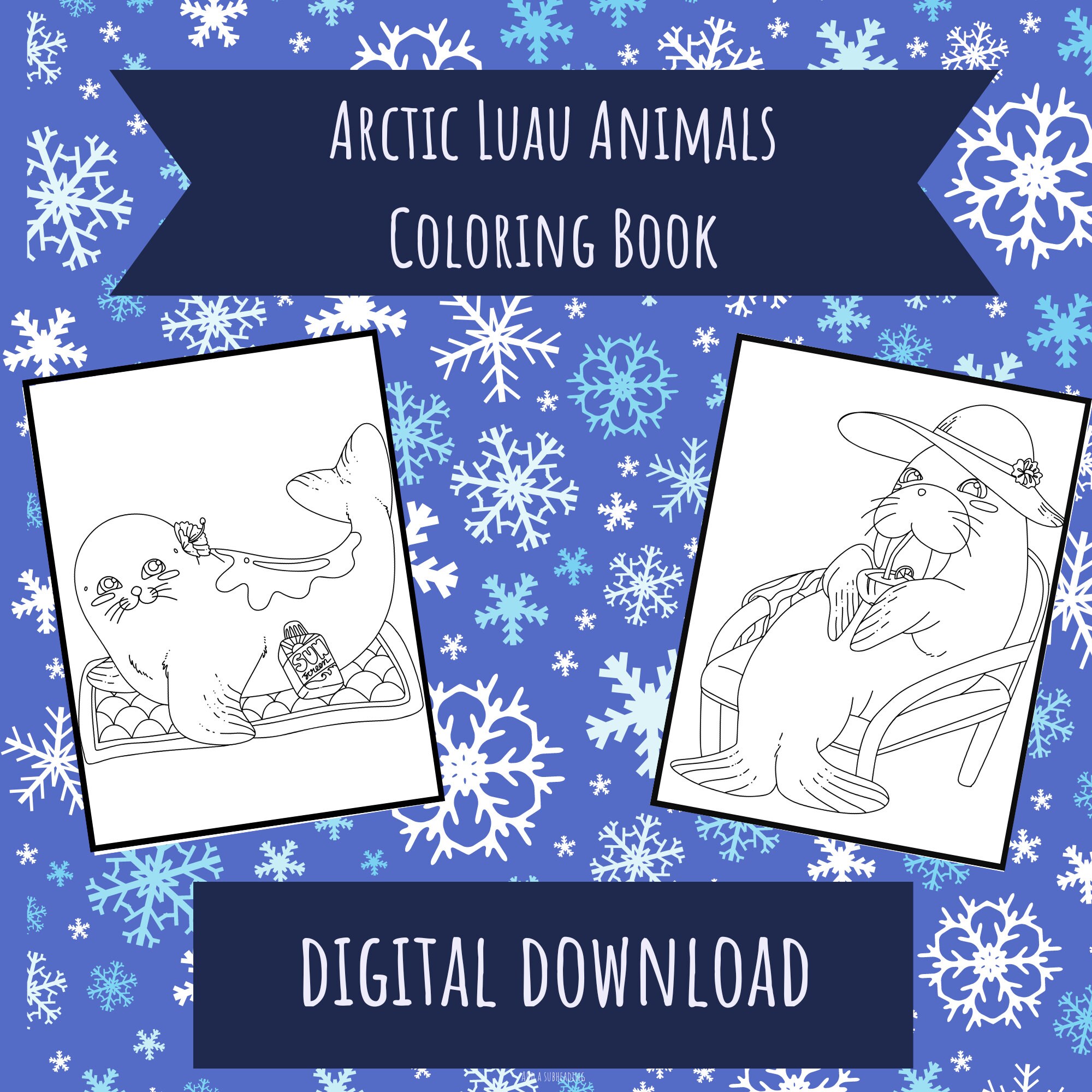 Arctic Animals Coloring Pages, Printable Coloring Book, Winter Coloring ...