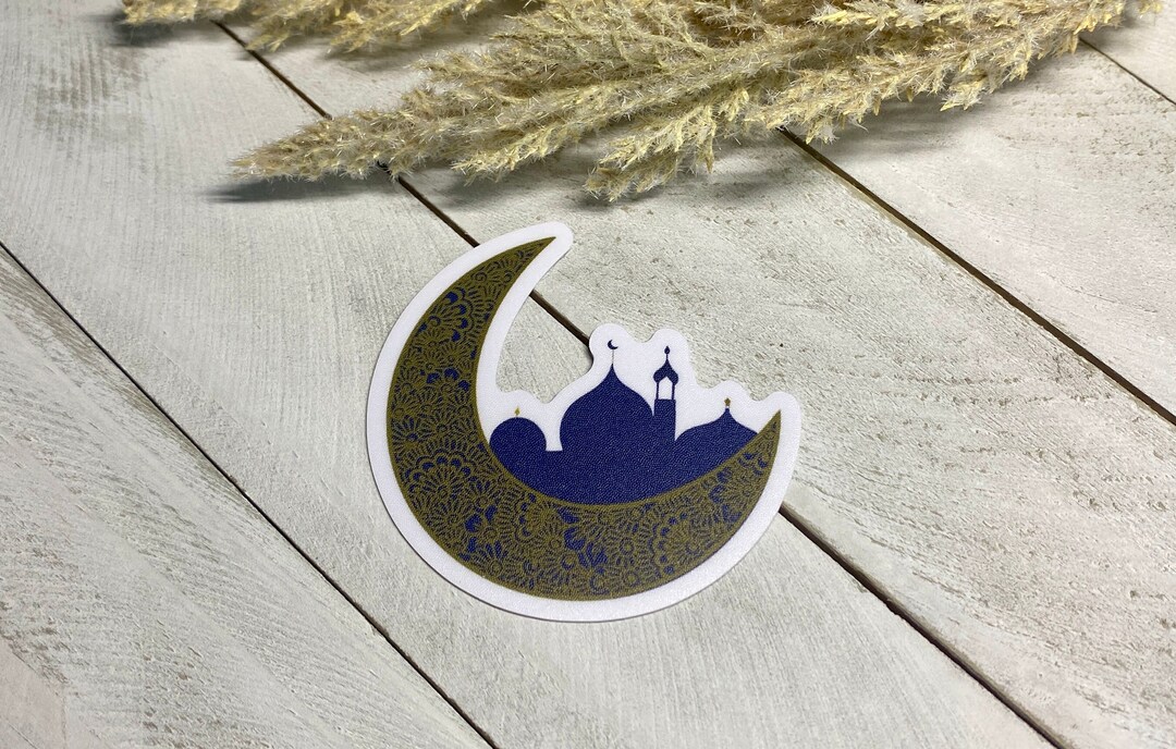Crescent Moon Sticker, Henna Design, Handmade, Islamic Sticker ...