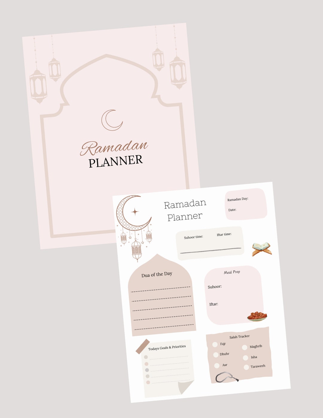 Ramadan Planner: Minimalist Islamic Journal Editable Template - Etsy