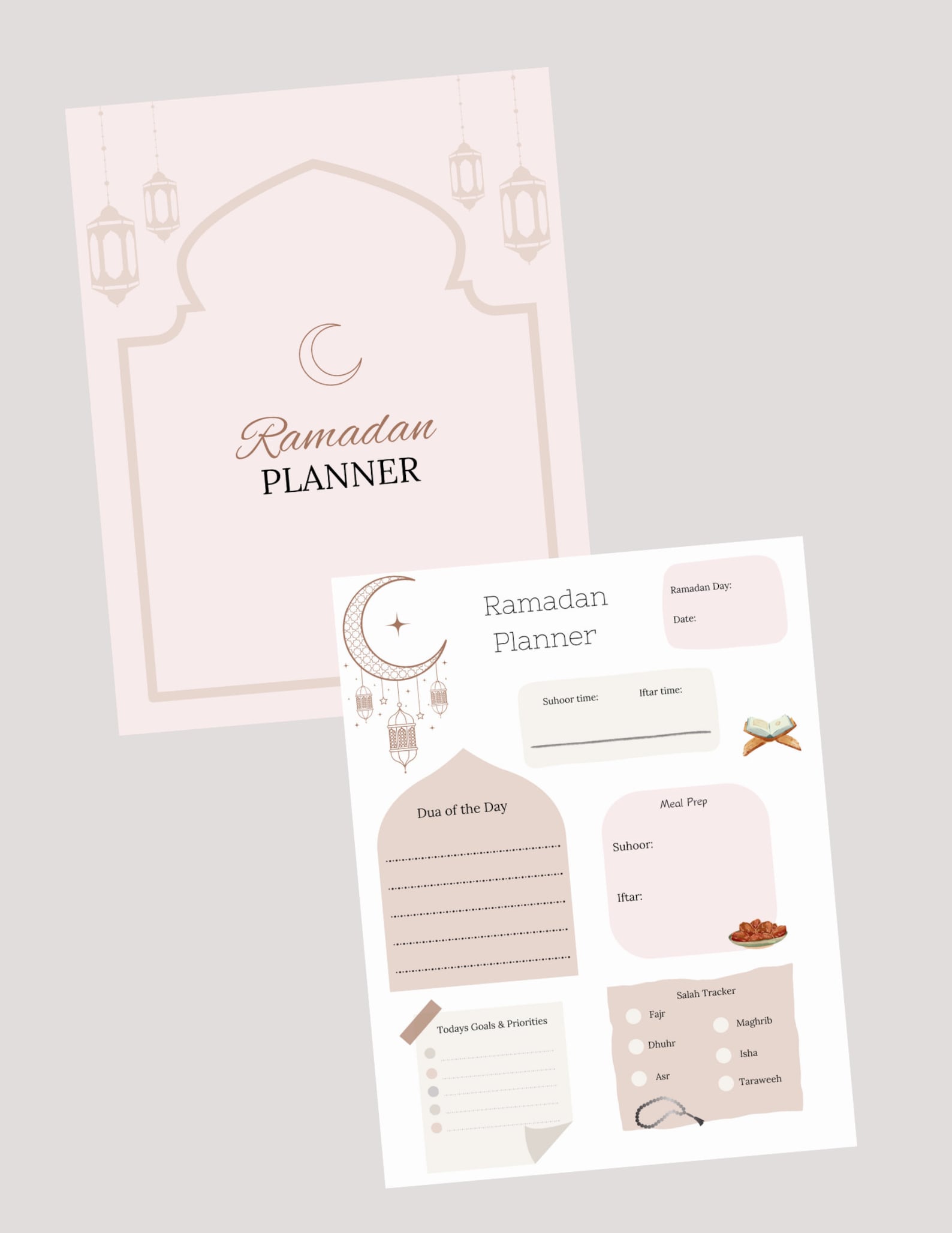 Ramadan Planner: Minimalist Islamic Journal Editable Template - Etsy