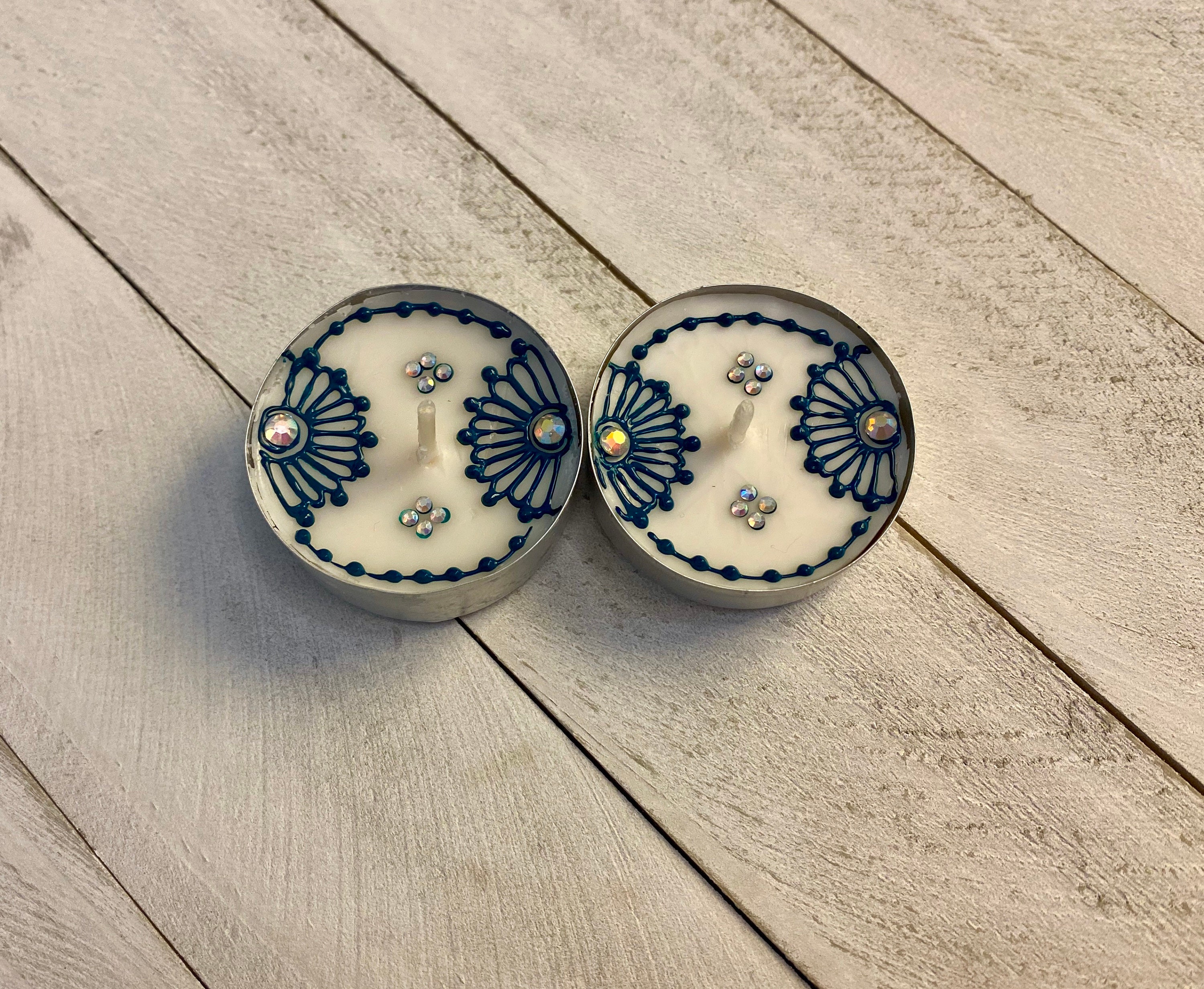 Henna Tea Light//hand Painted//wedding Tea Light//candle - Etsy